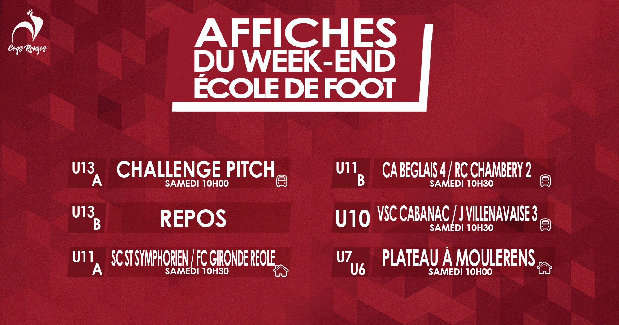 PROGRAMME DU WEEKEND : 16 et 17 octobre 2020 – Coqs Rouges Bordeaux ...